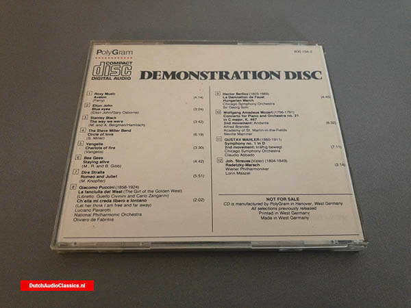 Polygram Philips Demonstration Sampler Compact Disc - DutchAudioClassics.nl